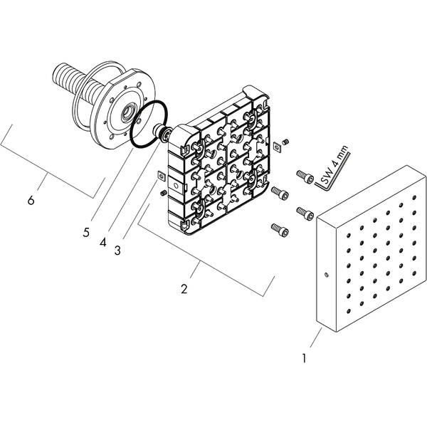 雅生 体位花洒: 雅生淋浴解决方案, 单种出水模式, 货号 28491007