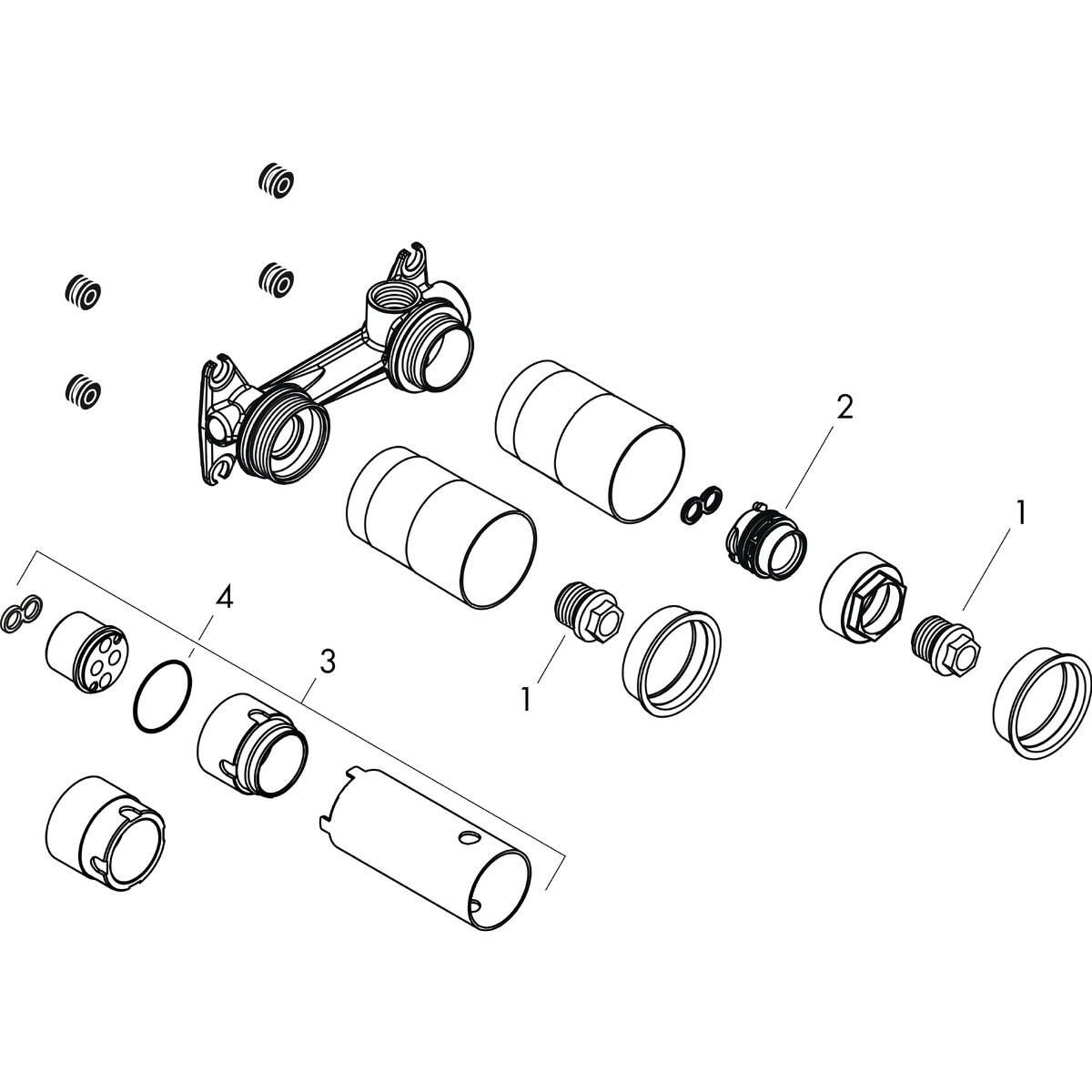 汉斯格雅 暗装预埋件 用于面盆龙头: 暗装预埋件 用于暗装墙出水单把手面盆龙头, 货号 13622187