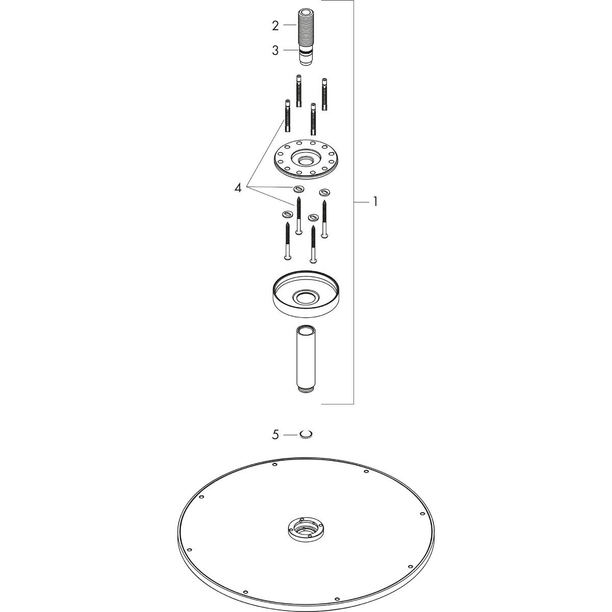 雅生 头顶花洒: 雅生淋浴解决方案, 单种出水模式, 货号 26035007