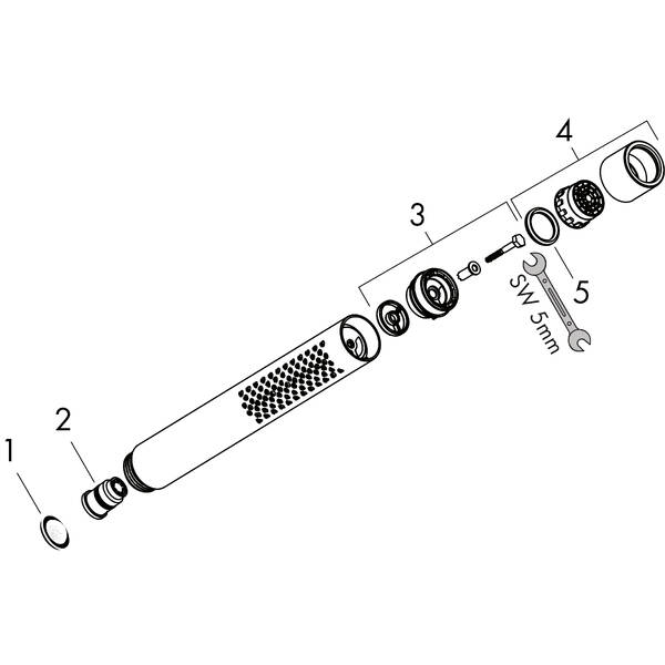 雅生 手持花洒: 雅生斯达克, 两种出水模式, 货号 28532007