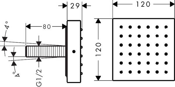 雅生 体位花洒: 雅生淋浴解决方案, 单种出水模式, 货号 28491007