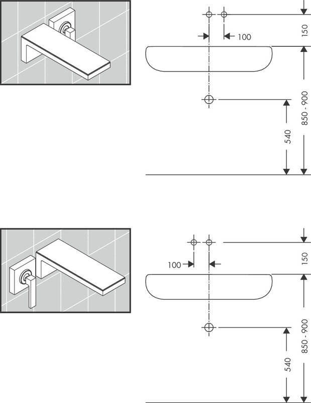 雅生 面盆龙头: 雅生真我, 暗装墙出水单把手面盆龙头，出水嘴221mm, 货号 47060007
