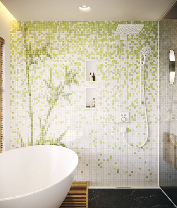 汉斯格雅 FixFit, 墙面连接件 方形，带单向阀, 货号 26455707 | hansgrohe CN