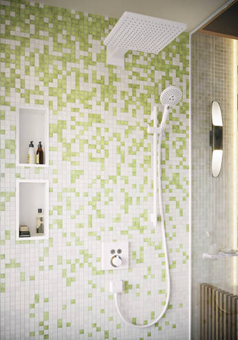 汉斯格雅 FixFit, 墙面连接件 方形，带单向阀, 货号 26455707 | hansgrohe CN