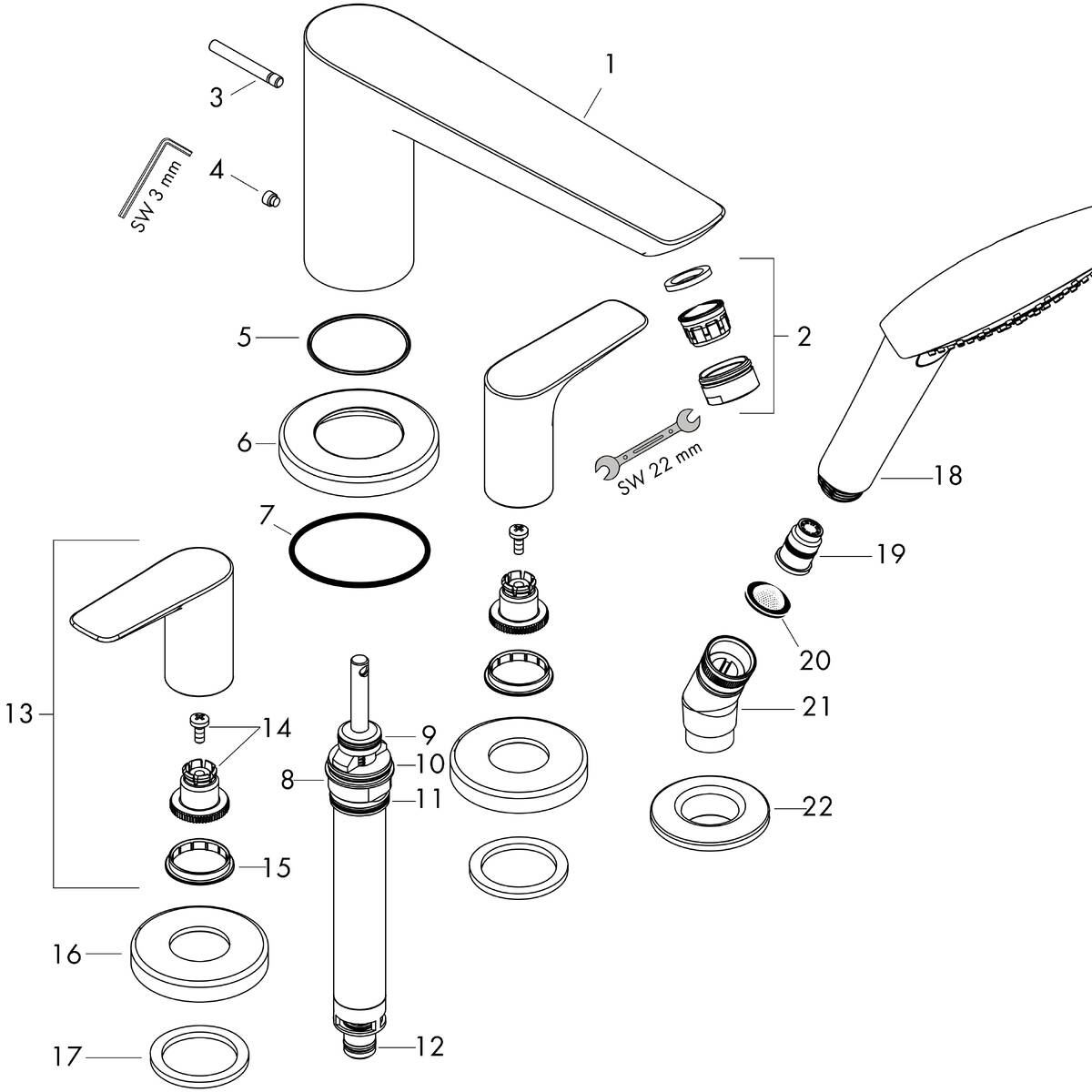 达丽丝 E 浴缸龙头: 镀铬, 货号 71748007