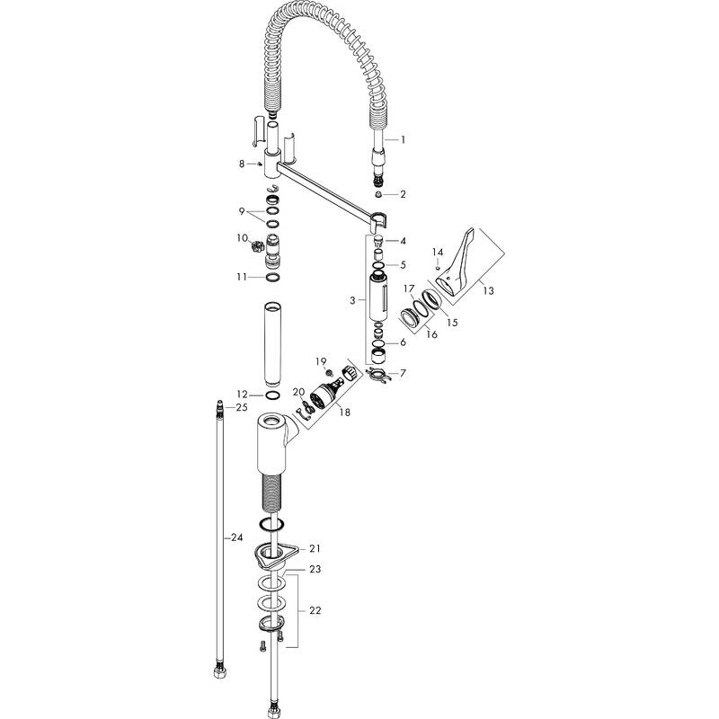 汉斯格雅 厨房龙头: 圣托, 单把手厨房龙头XXL，两种出水模式, 货号 14806007