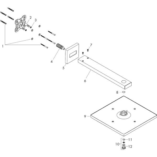 汉斯格雅 头顶花洒: 飞雨E, 单种出水模式, 货号 26239147