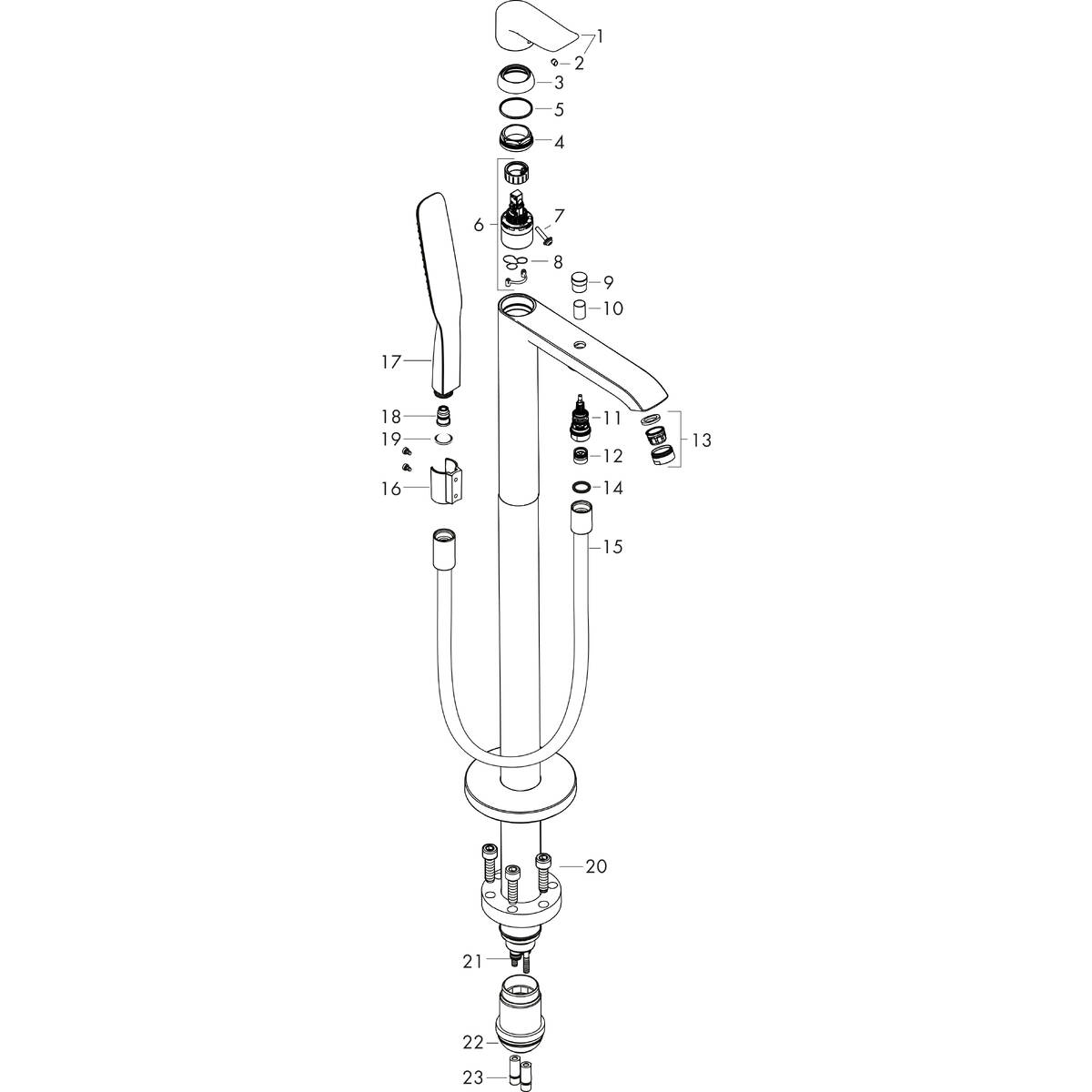 梦迪诗 浴缸龙头: 2 个出水设备, 镀铬, 货号 31471007 | hansgrohe CN