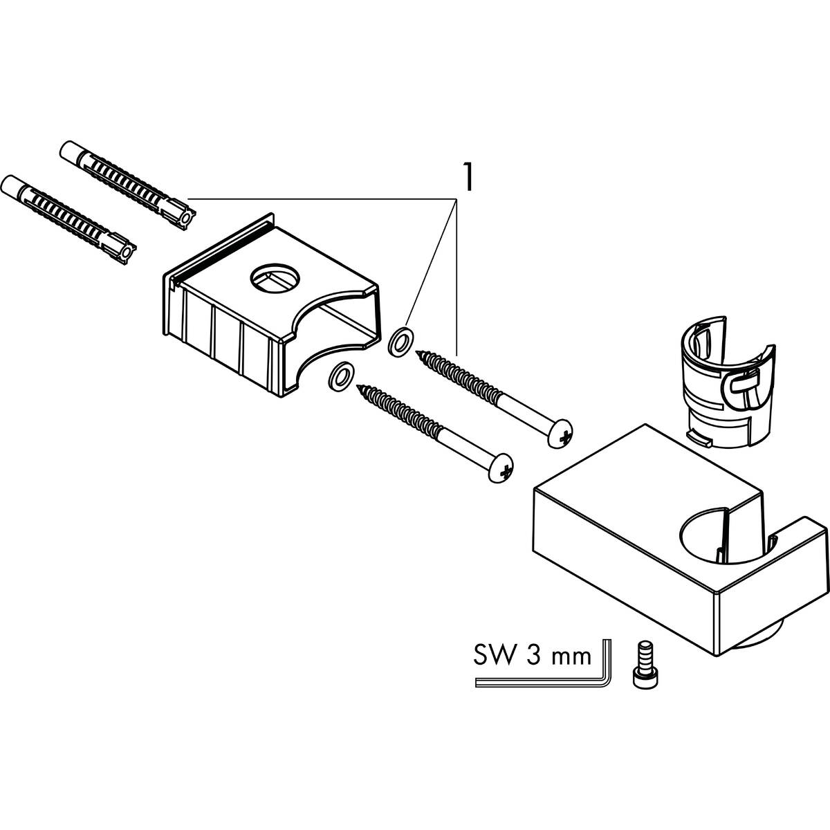 汉斯格雅 花洒支架: 花洒支架 波特E, 货号 28387707 | hansgrohe CN