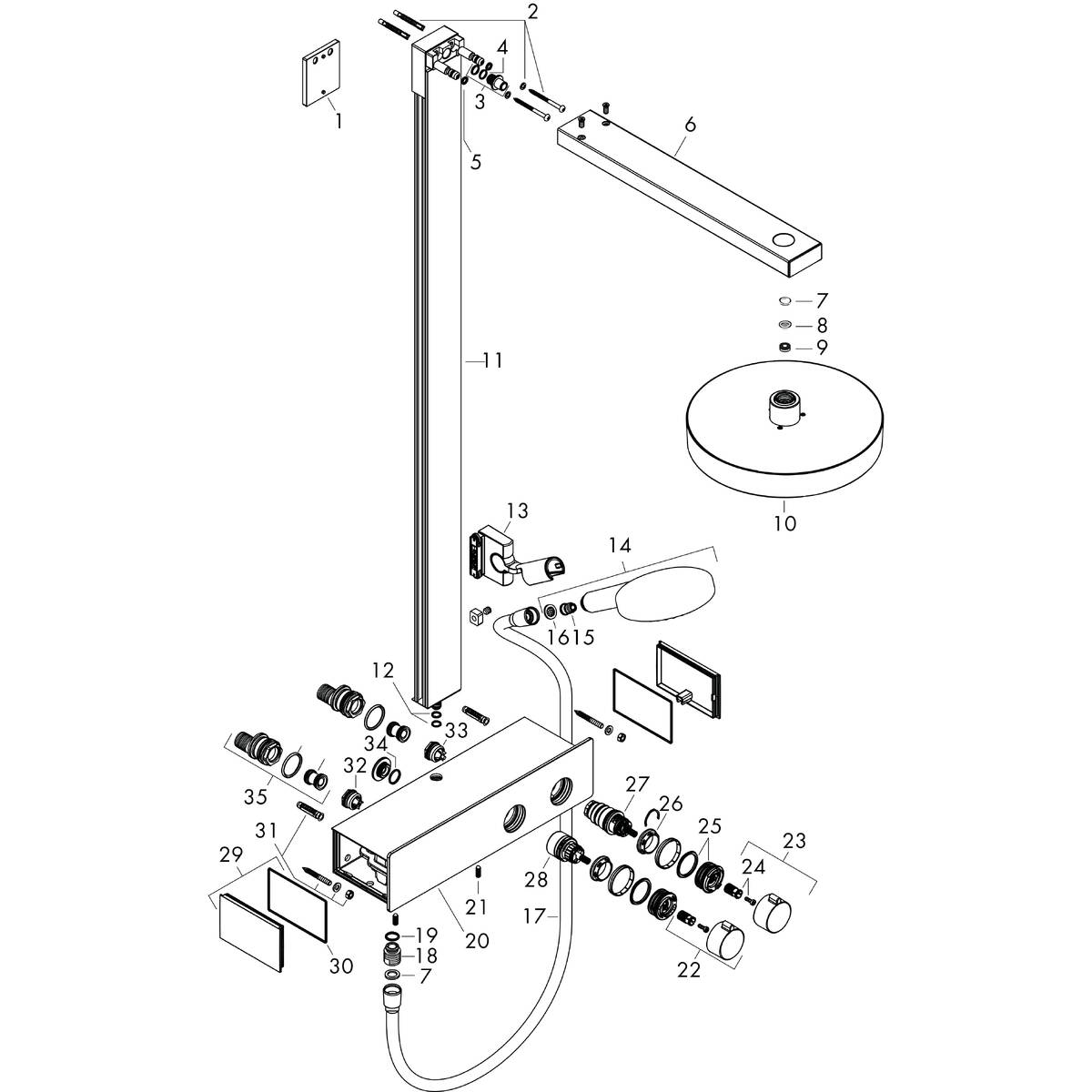 汉斯格雅 Rainfinity, 1种出水模式, 货号 26224007 | hansgrohe CN