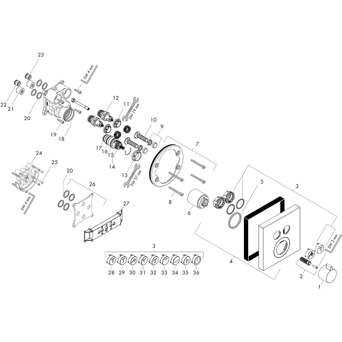 ShowerSelect 2路出水, 前卫白, 货号 15763707 | hansgrohe CN