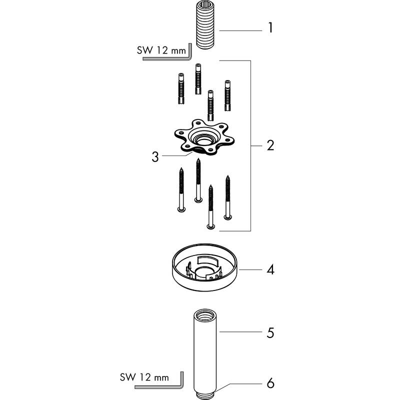 汉斯格雅 花洒臂: 货号 27393147