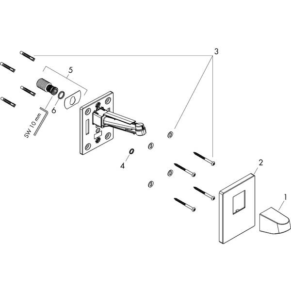汉斯格雅 花洒臂: 沛适飞, 货号 24149677 | hansgrohe CN