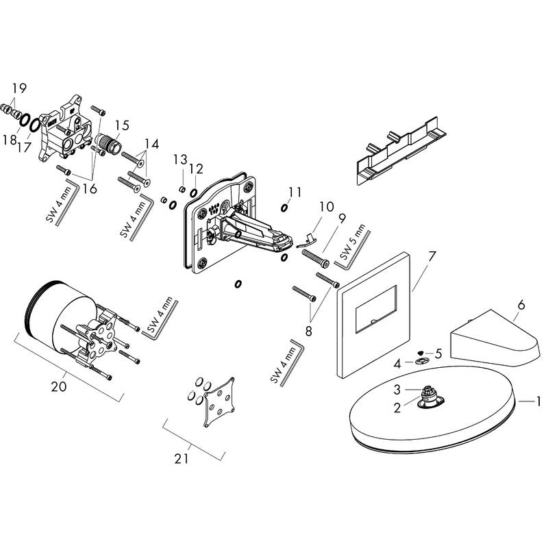 汉斯格雅 头顶花洒: 沛适飞 S, 两种出水模式, 货号 24151007
