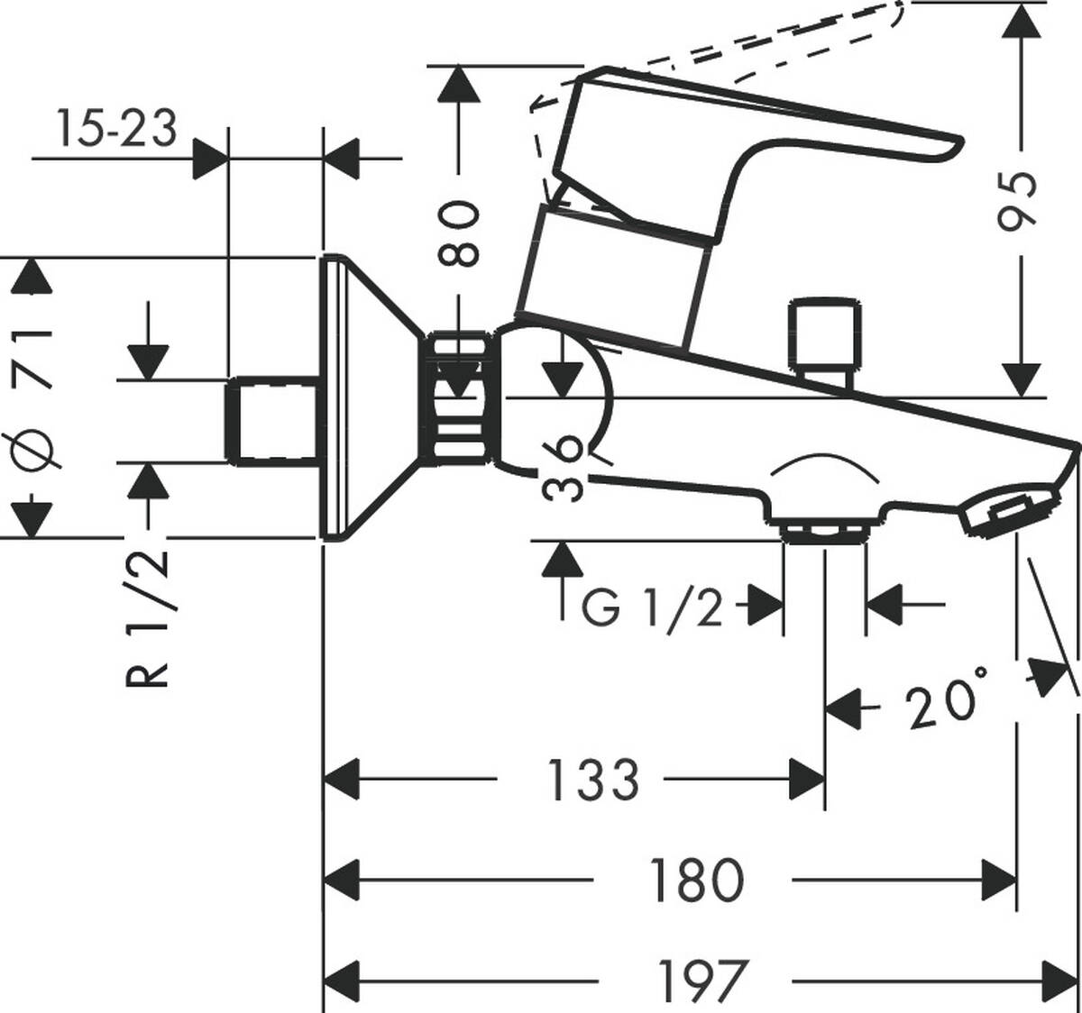 伊柯丝 2路出水, 镀铬, 货号 14084007 | hansgrohe CN