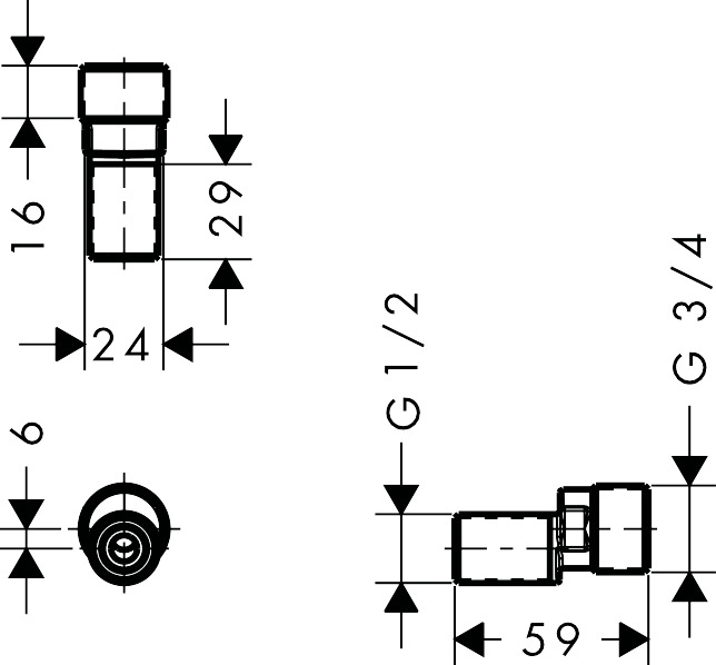 汉斯格雅 零配件: S-unionset, 货号 94140000