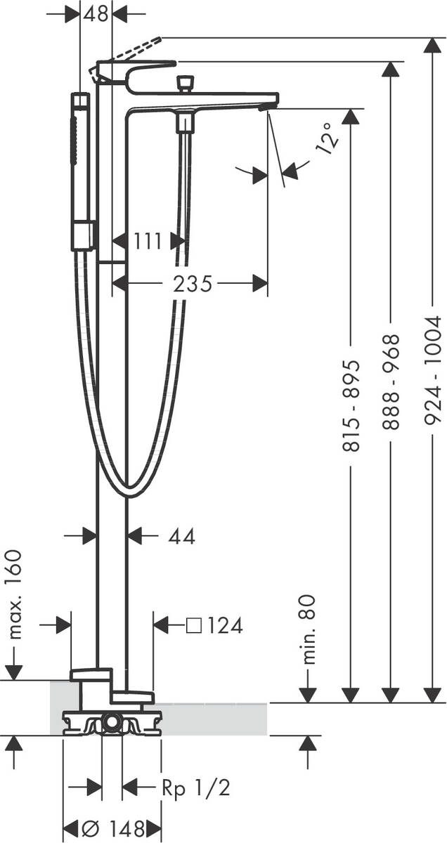 梦迪宝 2路出水, 睿智黑, 货号 32532347 | hansgrohe CN