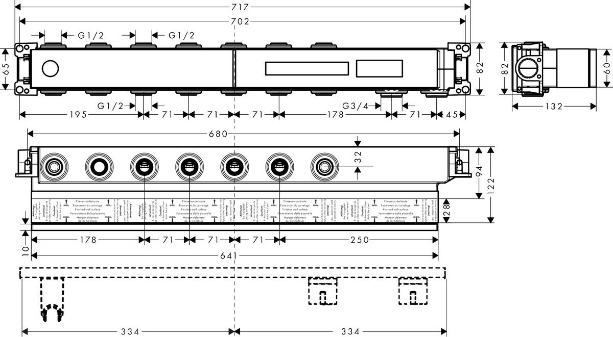 汉斯格雅 RainSelect, 基础套件 RainSelect暗装五功能恒温模块, 货号 15313187 | hansgrohe CN