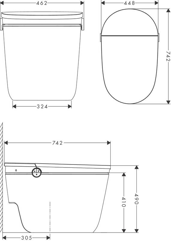 汉斯格雅 Shower toilets: 纯境, 智能一体坐便器 舒适版305坑距, 货号 22400007 | hansgrohe CN