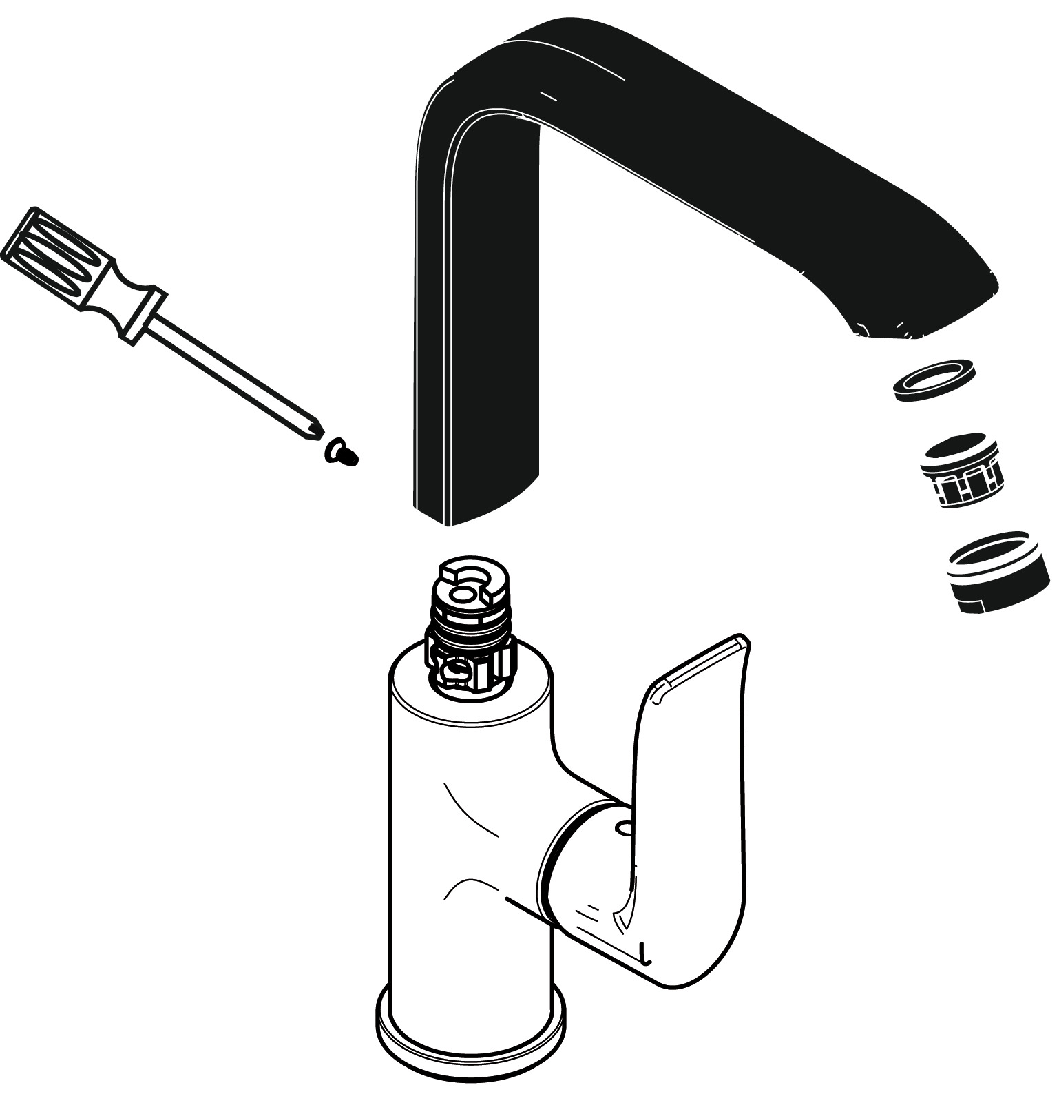 汉斯格雅 零配件: HG spout basin mixer 230 chrome, 货号 95974000