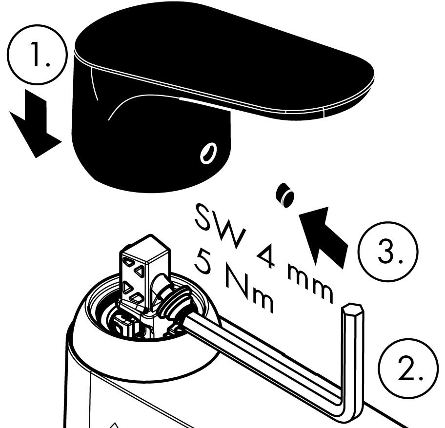汉斯格雅 零配件: HG Handle Focus E 2 basin mixer chrome, 货号 98532000