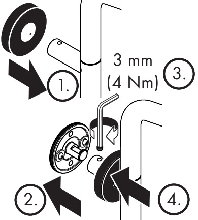 汉斯格雅 零配件: HG escutcheon Croma 100 Showerpipe 60mm, 货号 95692140