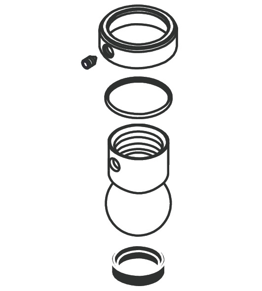 汉斯格雅 零配件: HG joint ball with snap ring chrome, 货号 98941700