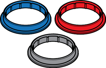 汉斯格雅 零配件: HG color ring set cold/hot 3-/4-hole, 货号 95819000