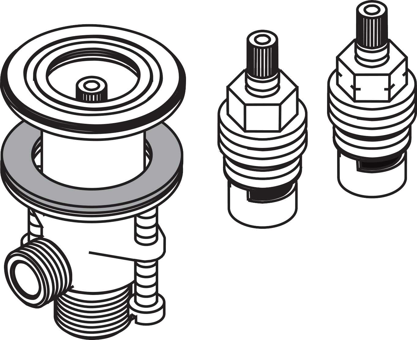 雅生 零配件: HG Shut off valve AXOR 3-hole basin, 货号 97357000