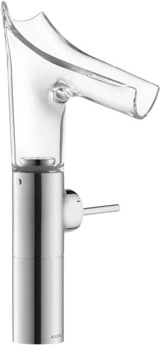 雅生 面盆龙头: 雅生斯达克 V, 单把手面盆龙头220，带玻璃出水嘴和长流水型落水套件, 货号 12114007