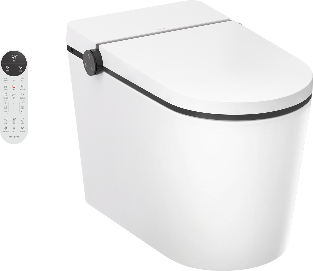 汉斯格雅 智能一体坐便器: 纯境 Element S, 智能一体坐便器（豪华版）400mm, 货号 22453007